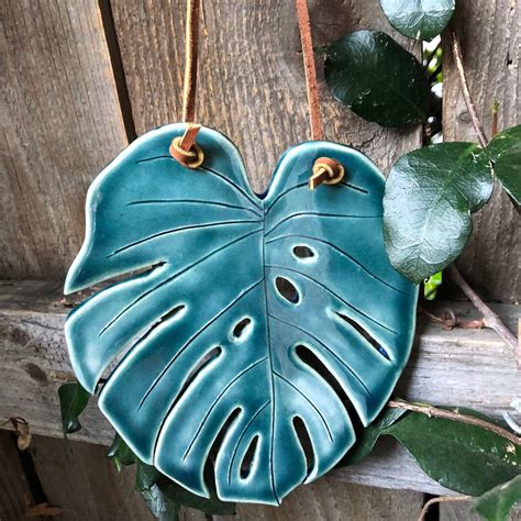 Monstera Leaf Wall Decor Green Philodendron Ceramic Leaf Decor