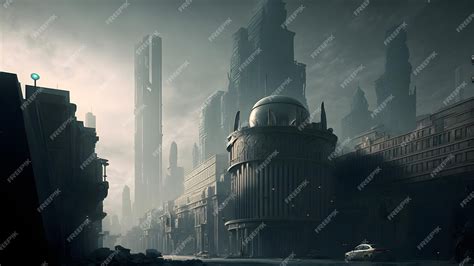 Premium Photo Dark Dystopian Dead Cityscape Neural Network Generated Art