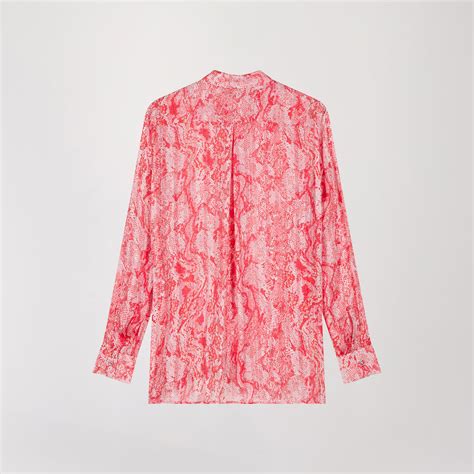 Flowing Shirt With Coral Python Print Apostrophe Paris