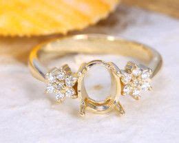 Oval 8x6mm Semi Mount Engagement Diamond 9k Gold Ring J61r Diamond