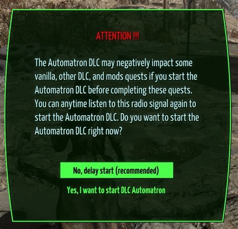 DLC Automatron Delayed Start By Radio At Fallout Nexus Mods And Community