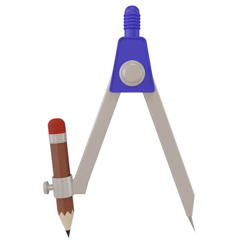 3d Rendering Illustration Of A Geometric Compass In Pencil 18972170 Png