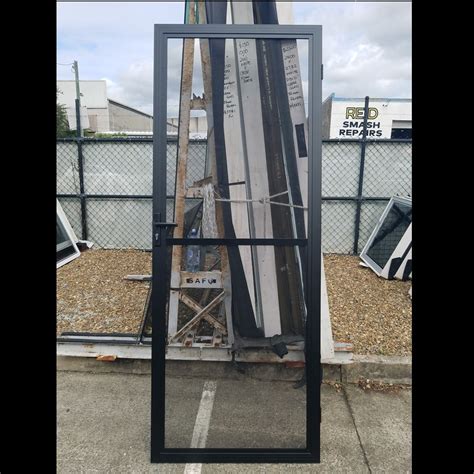 Black Hinged Fly Screen Door 2280x875 2nd Hand Qld