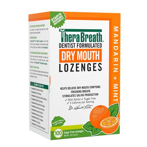 Dry Mouth Lozenges Mandarin Mint Therabreath