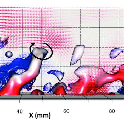 Vector Field Of Turbulent Velocities Sliced Through The Hairpin Head