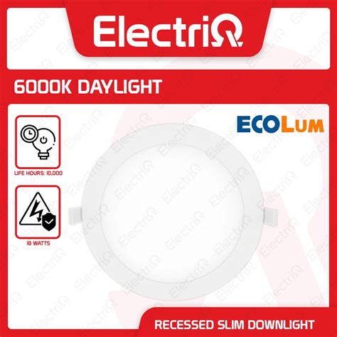 Electriq L Ecolum 8 Inches 18 Watts Recessed Slim Downlight Daylight Cdl2118dl Shopee Philippines