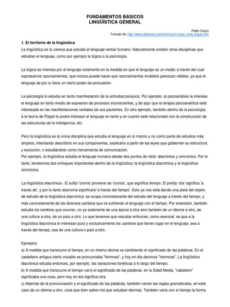 Fundamentos B Sicos Linguistica Pablo Cazau Pdf Lingüística Semiótica