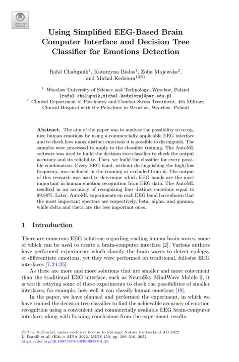 Pdf Using Simplified Eeg Based Brain Computer Interface And Decision Tree Classifier For