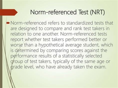 Norm Referenced And Criterion Referenced Test Ppt