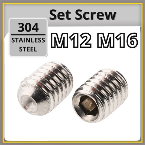 M12 M16 Hex Socket Set Screw Grub Screw Din916 Sus 304 Stainless Steel Grade A2 70 Skru