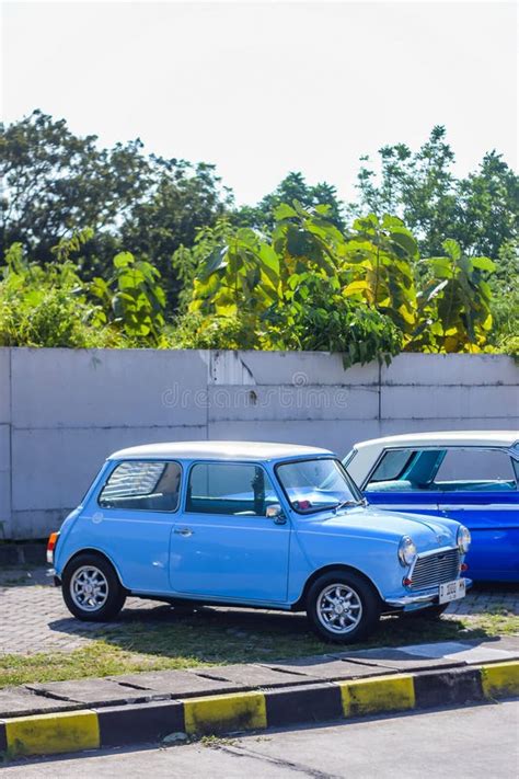 Classic Blue Austin Mini 1000 On Outdoor Car Modification Show Editorial Photo Image Of