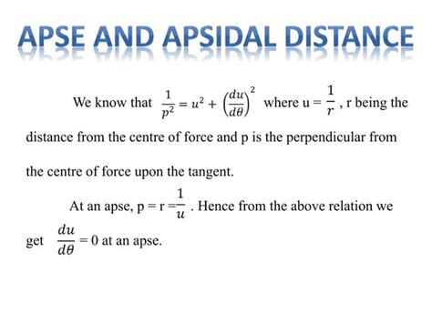 Dynamics Apse And Apsidal Distance Pptx