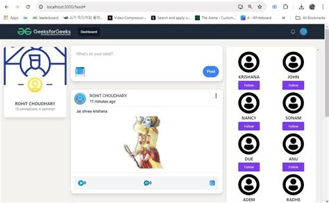 Social Networking Platform With Mern Stack Geeksforgeeks