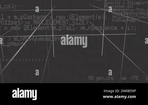 digital animation of program codes moving in the screen with grey