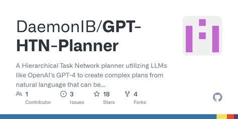 GitHub DaemonIB GPT HTN Planner A Hierarchical Task Network Planner Utilizing LLMs Like