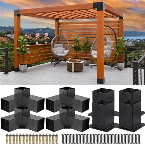 Pergola Kit Pergola Brackets 3 Way Right Angle Corner Carbon