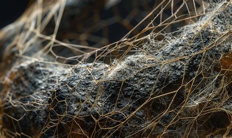 A Detailed View Of Spider Silk Showing The Fine Threads And Their