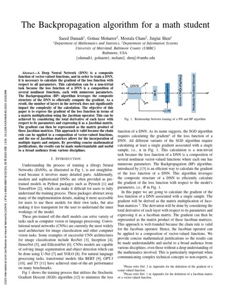 Backpropagation Algorithm Explained Pdf Deep Learning Matrix