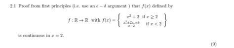 solved 2 1 proof from first principles i e use an ϵ−δ