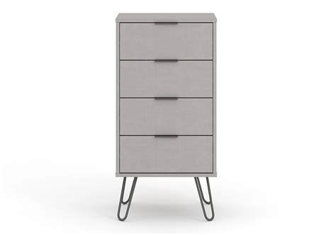 Core Products Augusta Grey Industrial 4 Drawer Narrow Chest H903cm X