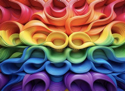An Abstract 3d Background Featuring Interlocking Rainbow Colored Shapes