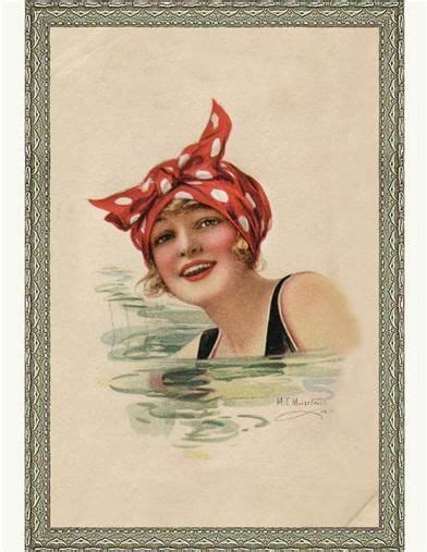 Bathing Beauty Framed Print Vintage Postcard Vintage Postcards