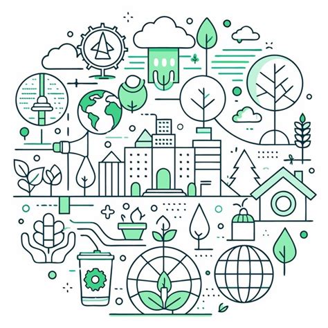 Ecosystem Line Icon Premium Ai Generated Vector