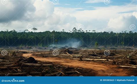 Deforestation Forest And Illegal Logging Neural Network Ai Generated
