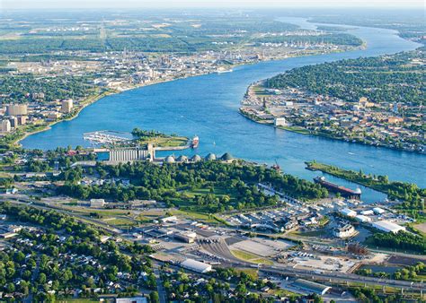 Aerial View Of The St Clair River And Sarnia Bay Photo Daniel J