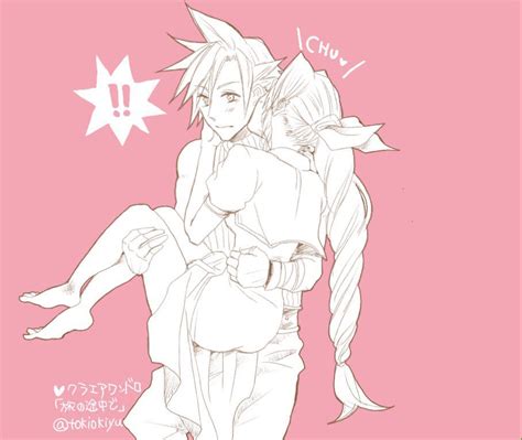 Cloud Strife And Aerith Gainsborough Final Fantasy And 1 More Drawn