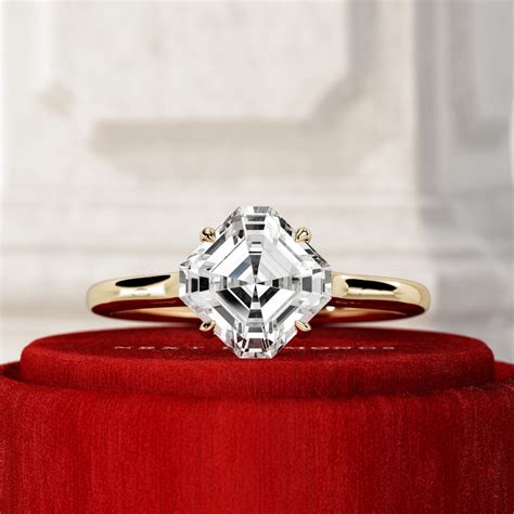 2 Carat Asscher Cut Engagement Ring Asscher Cut Lab Grown Diamond