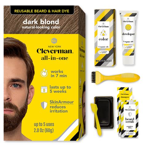 Dark Blond Beard And Hair Dye For Men 7 Min Gray Coverage Up To 5 Us