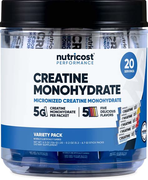 Nutricost Creatine Monohydrate Powder Variety Stickpacks 5