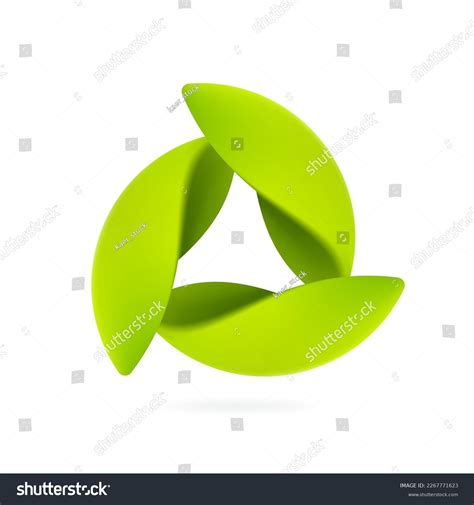 Ecology Triangle Logo Made Twisted Green Stock Vector Royalty Free
