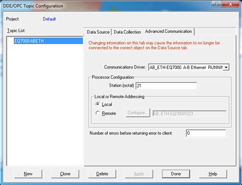 Eq7000 Rslinx Ab Ethernet Driver Topic Configuration And Opc Client