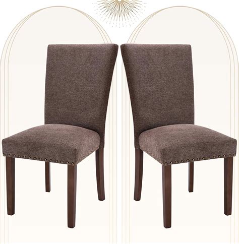 Colamy Upholstered Parsons Dining Chairs Set Of 2 Fabric