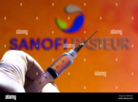 In This Photo Illustration The Medical Syringe Is Seen With Sanofi