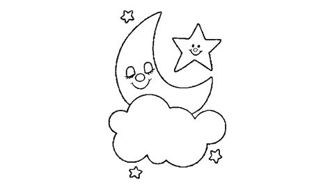 Dibujo De Luna Para Colorear Y Pintar 28178