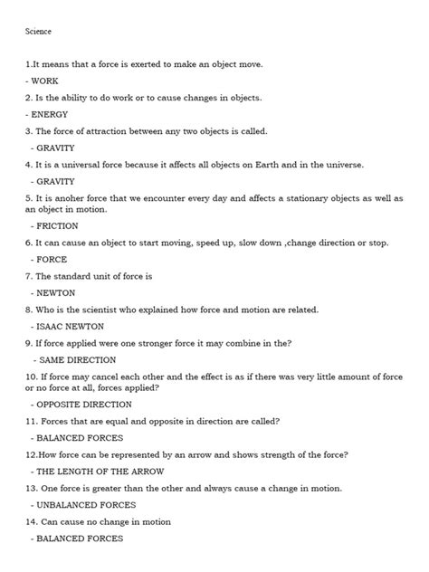 Science 3rd Grading Monthly Download Free Pdf Force Friction