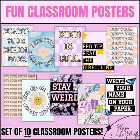 Classroom Posters Classroom Decor Retro Signs Posters Tpt