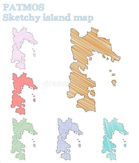 Isla Incompleta De Patmos Ilustración Del Vector Ilustración De