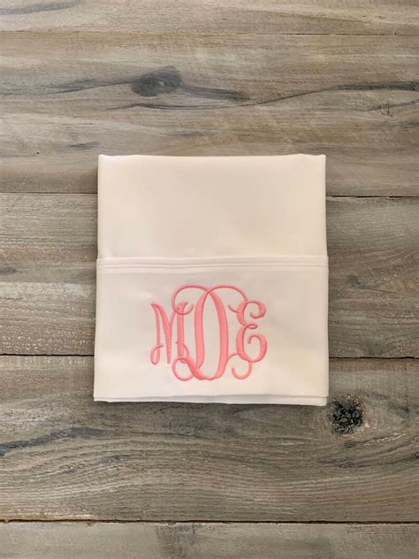 Monogram Pillowcase Set Of Monogrammed Pillowcases Etsy