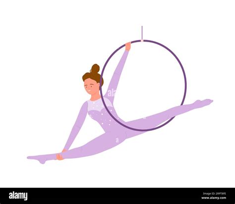 Female Circus Performance With Ring Circus Acrobat Artist Amusement