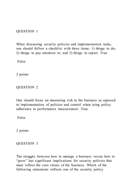 Question 1when Discussing Security Policies And Implementa Pdf
