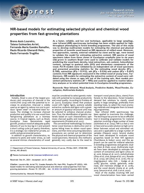 nir based models for estimating selected physical pdf cross
