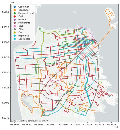 Plotting San Francisco Muni Sfmta Routes Using Geopandas By Advait