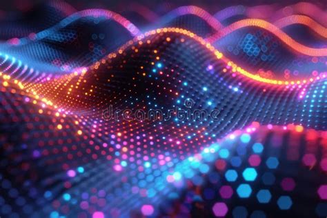 Nighttime Holographic Ray Lights Illuminated Backgrounds Stock