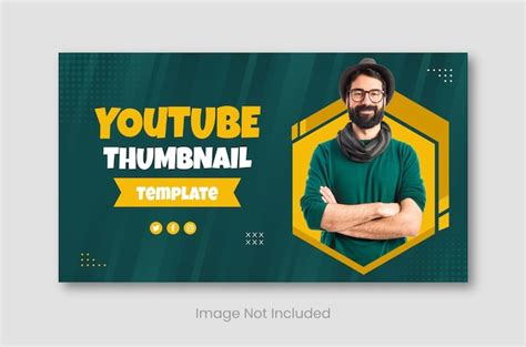 Premium Vector A Youtube Thumbnail Template With A Man In Glasses