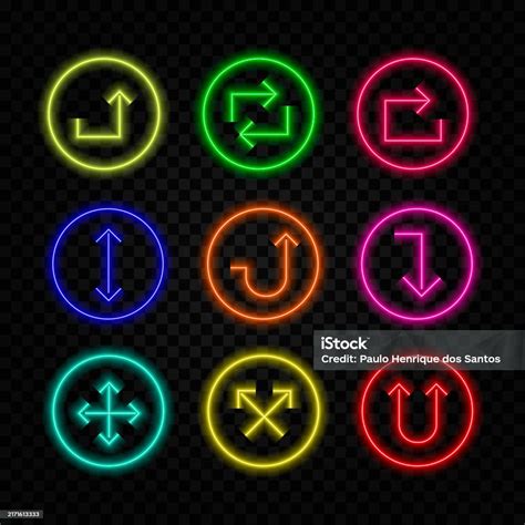 Outline Neon Arrow Growth Icon Glowing Neon Upward Chart Sign Rise
