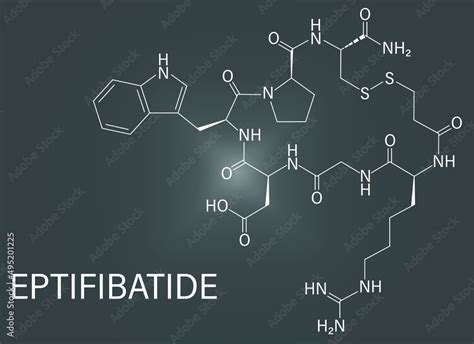 Eptifibatide Anticoagulant Drug Molecule Skeletal Formula Stock